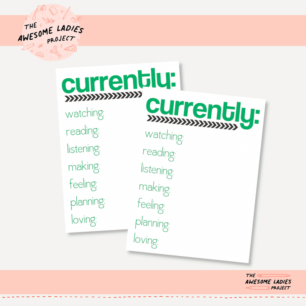 Currently List Journaling Card Printable – The Awesome Ladies Project