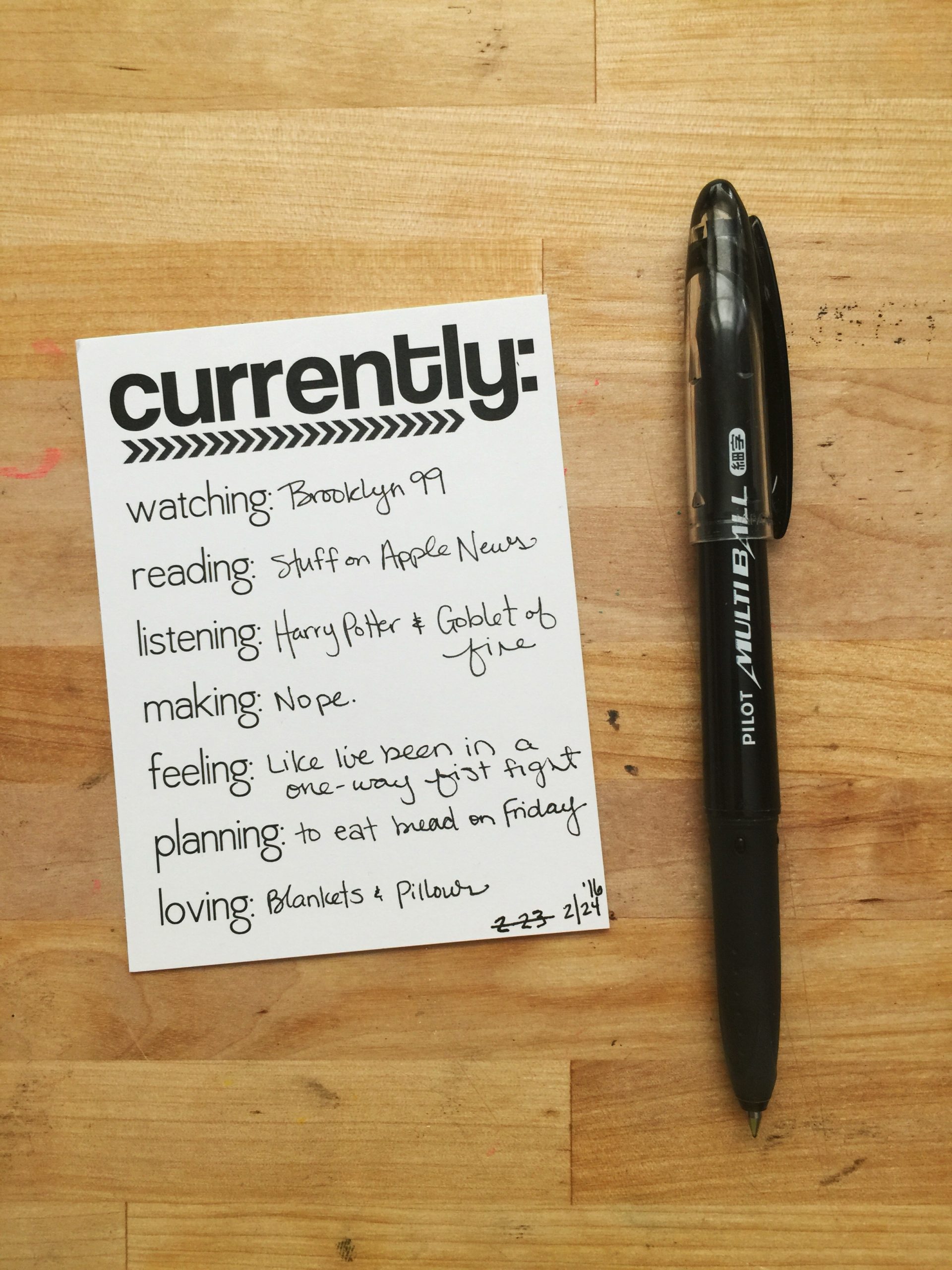 Currently List – The Awesome Ladies Project